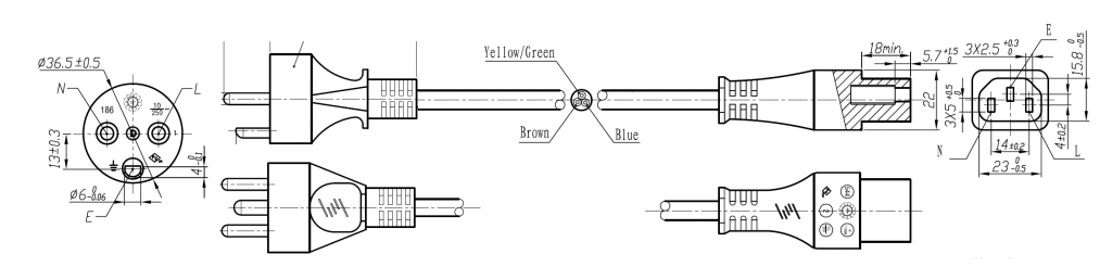 Denmark Power Cords | MEGA ELECTRONICS, INC.