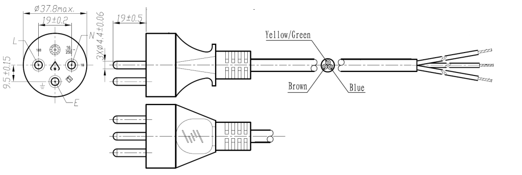 Israel Power Cords | MEGA ELECTRONICS, INC.