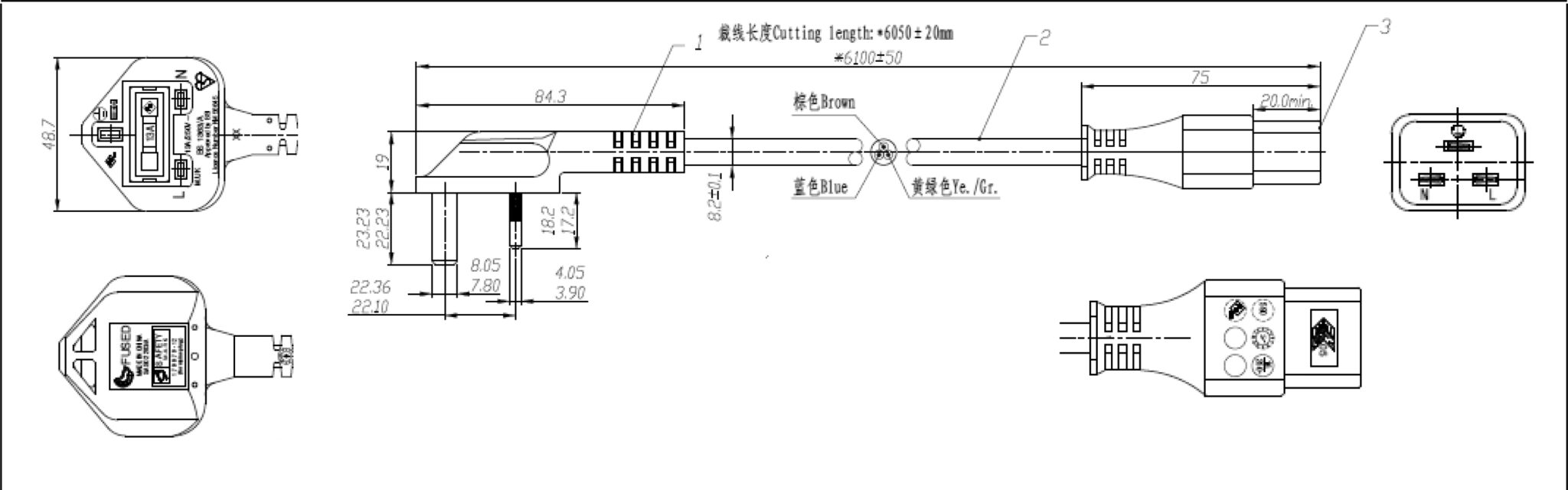 United Kingdom Power Cords | MEGA ELECTRONICS, INC.