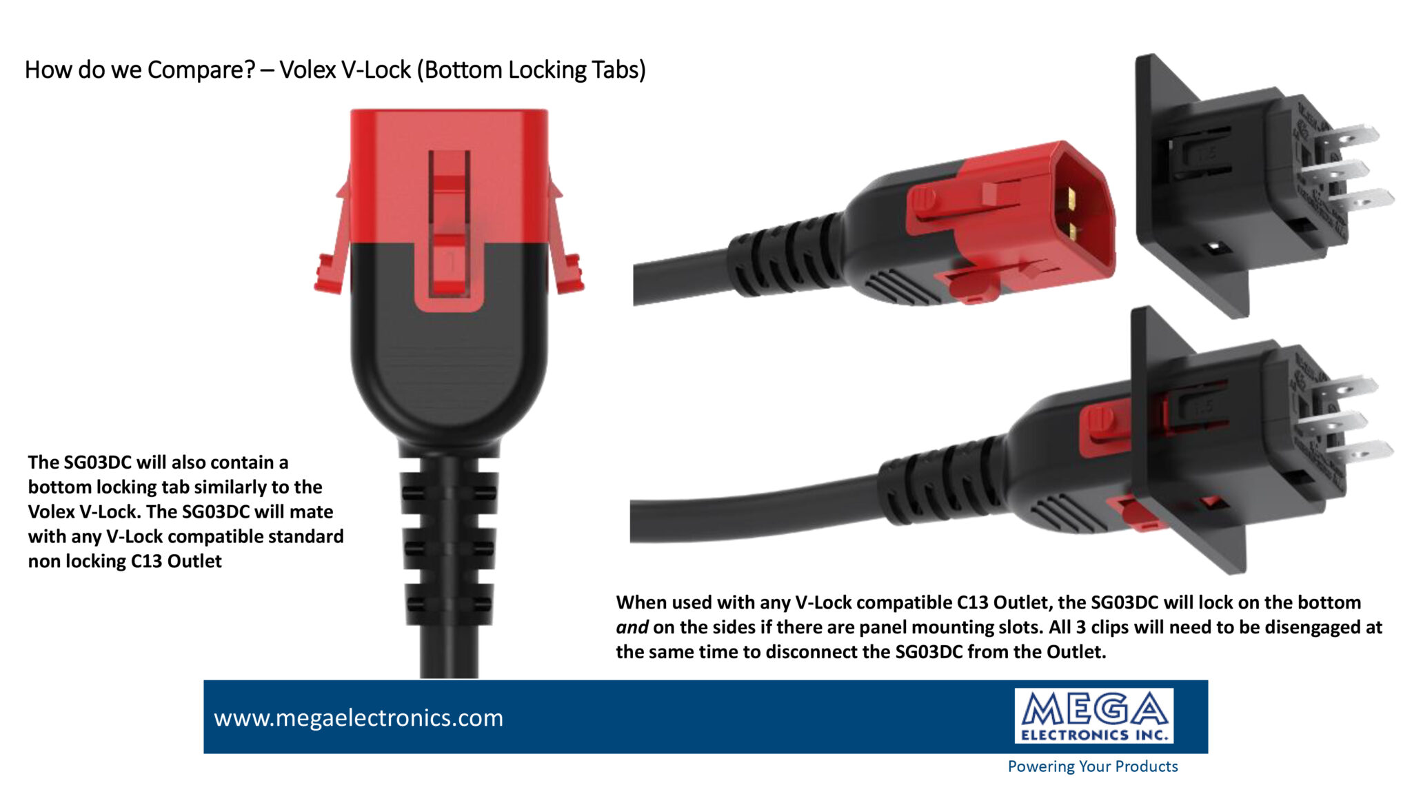 C14 Dual Locking Cord | MEGA ELECTRONICS, INC.