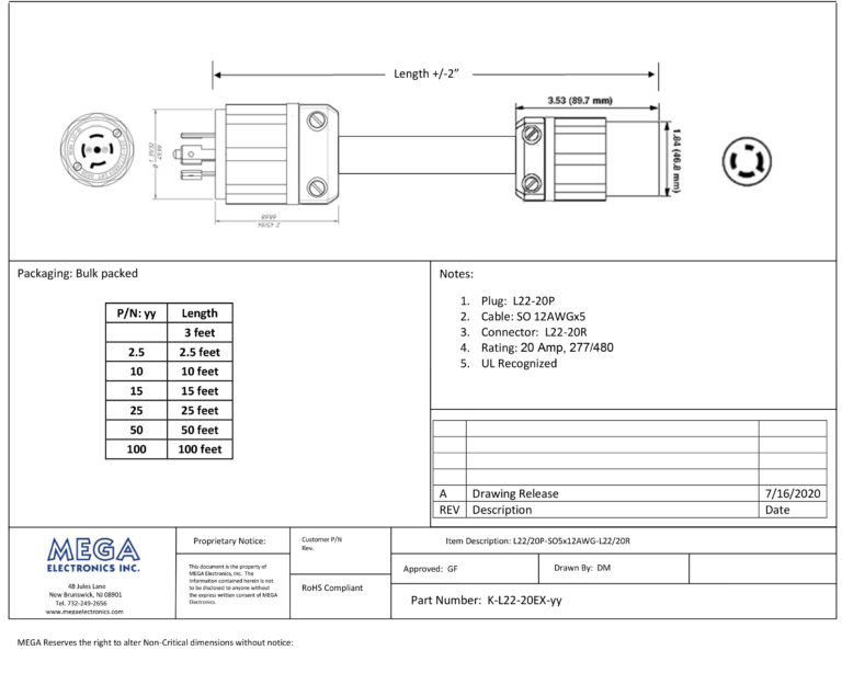 Twist Lock K-L22 | MEGA ELECTRONICS, INC.