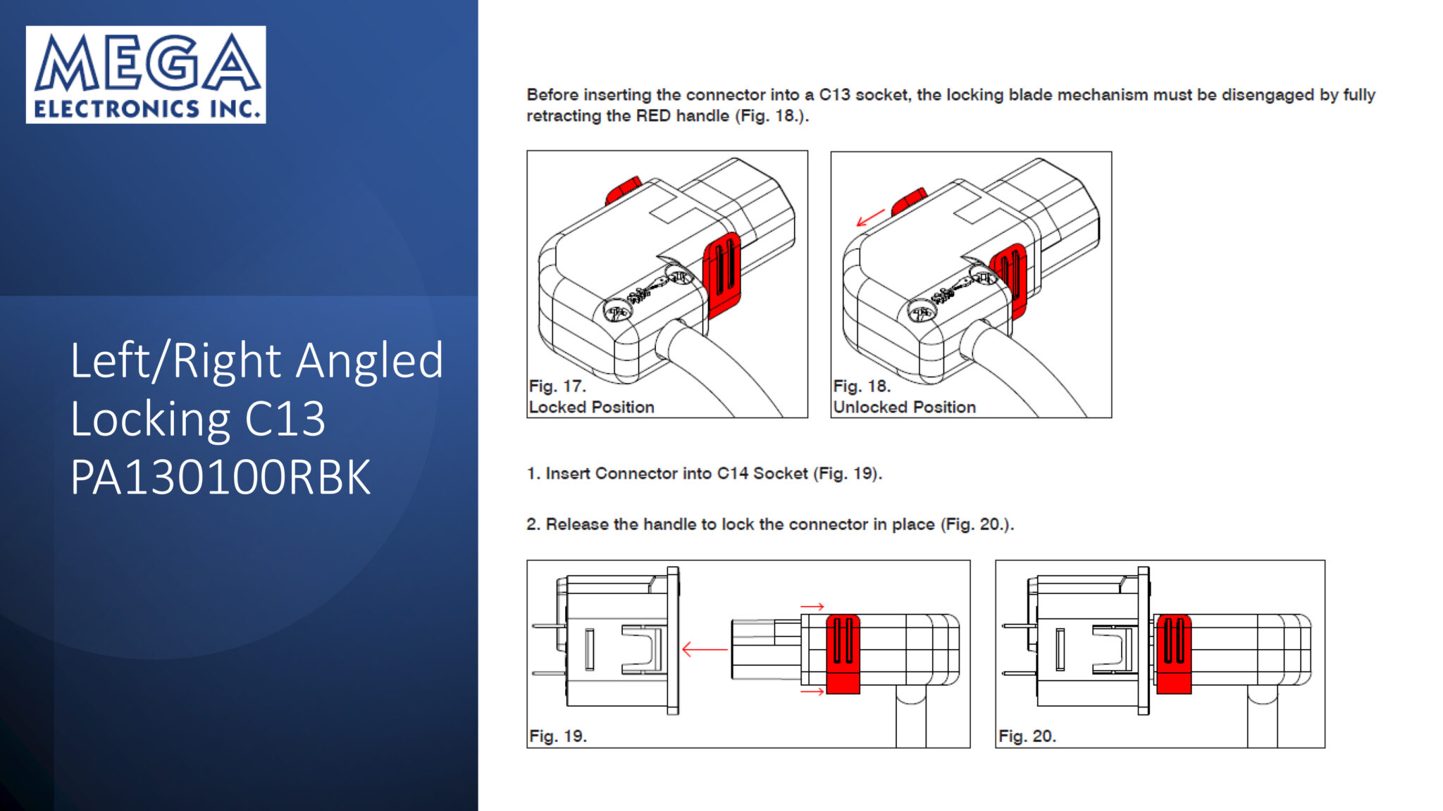 IEC LOCK+ PA130100BK PA135012BK + | MEGA ELECTRONICS, INC.