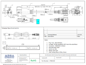 Anti Microbial Power Cords | MEGA ELECTRONICS, INC.