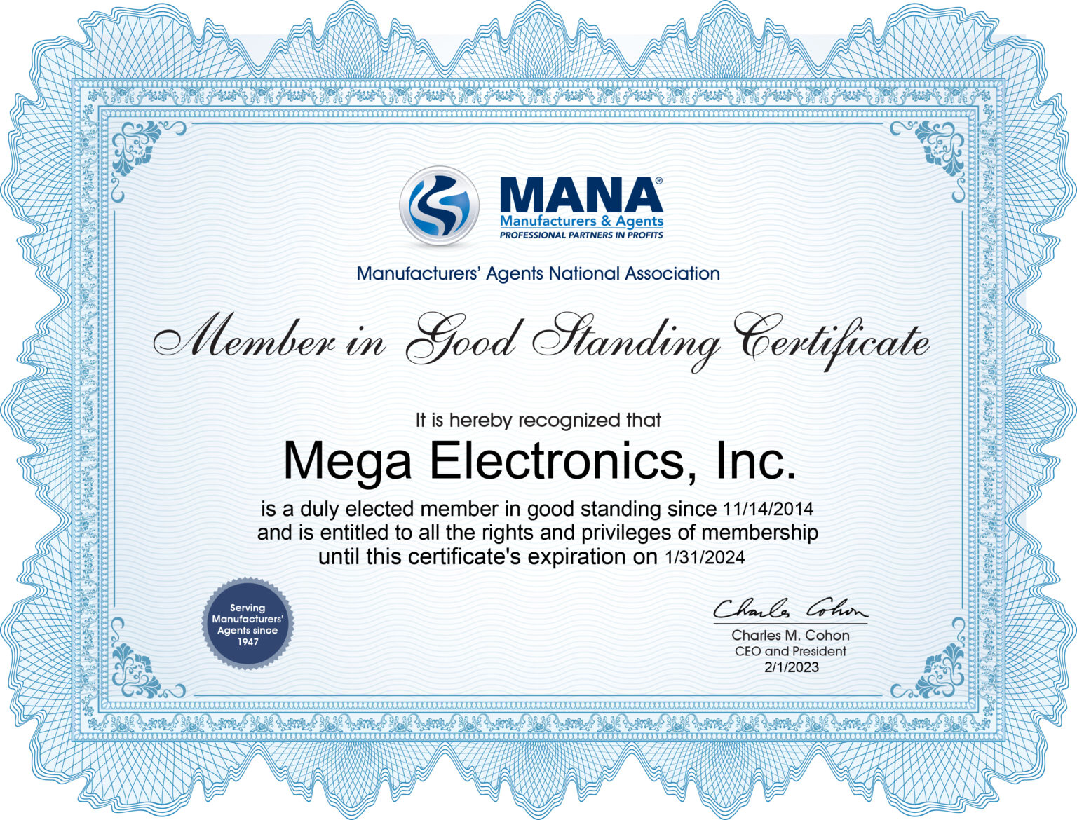 MEGA ELECTRONICS, INC.