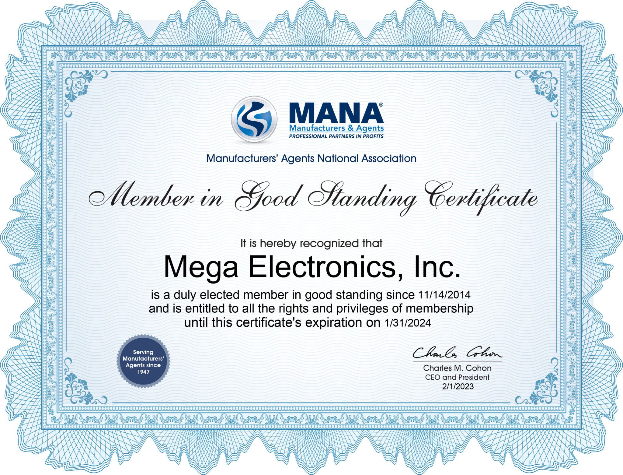 MEGA ELECTRONICS, INC.